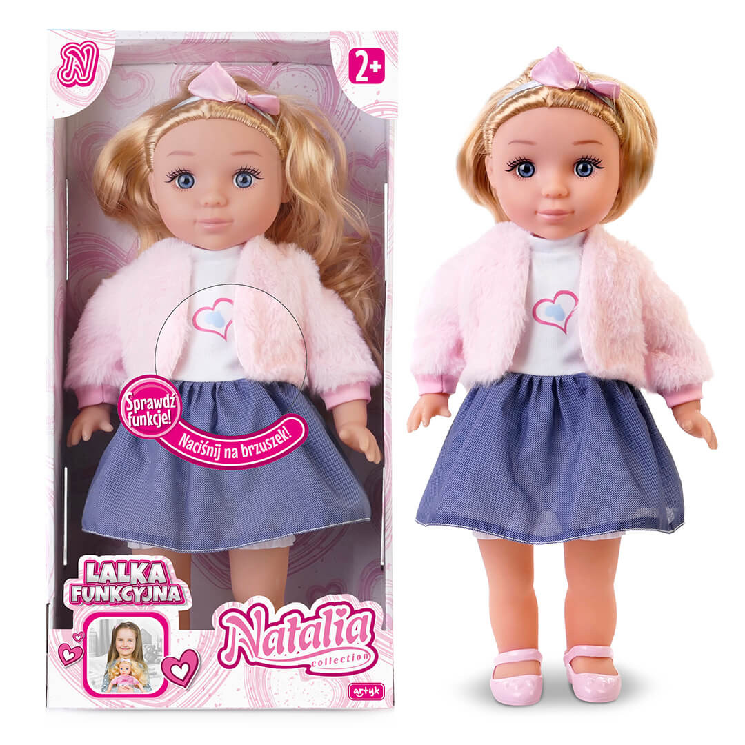 Lalka Natalia mówiąca i śpiewająca po polsku, lalka z włosami 36 cm