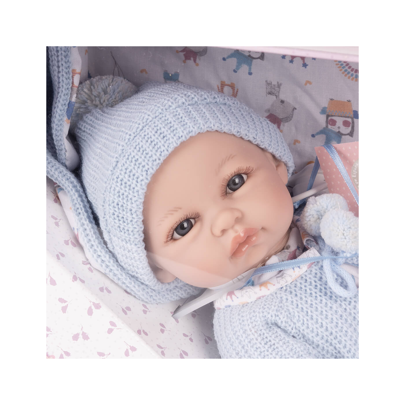 Lalka hiszpańska bobas Coral Baby chłopczyk w ubranku 30cm