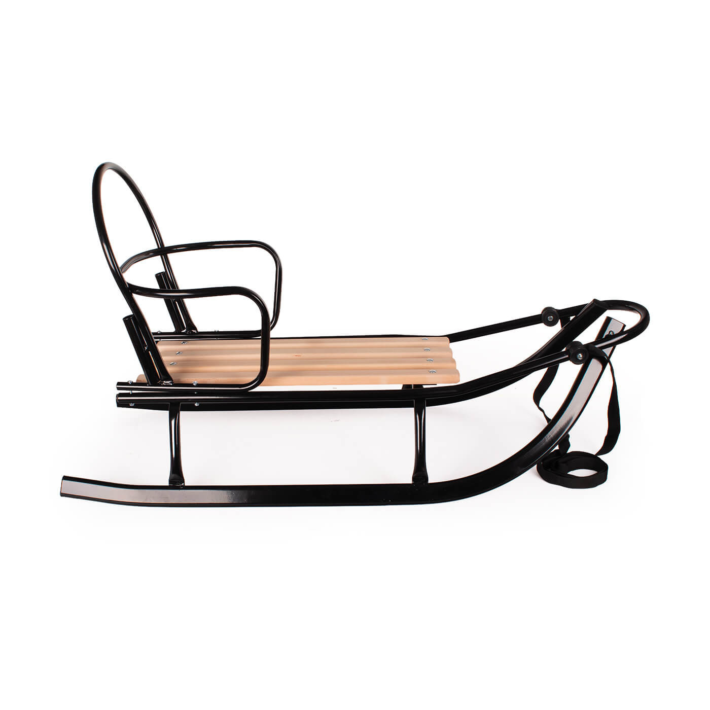 Sanki z oparciem i pchaczem dla dzieci + Śpiworek metalowe SOLO GT