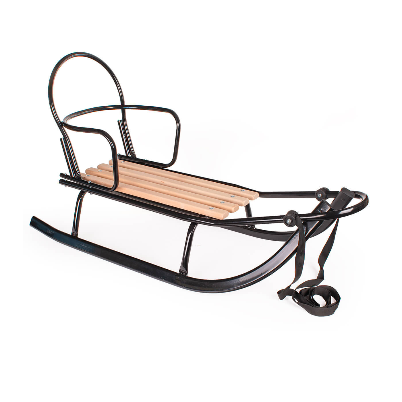 Sanki z oparciem i pchaczem dla dzieci + Śpiworek metalowe SOLO GT